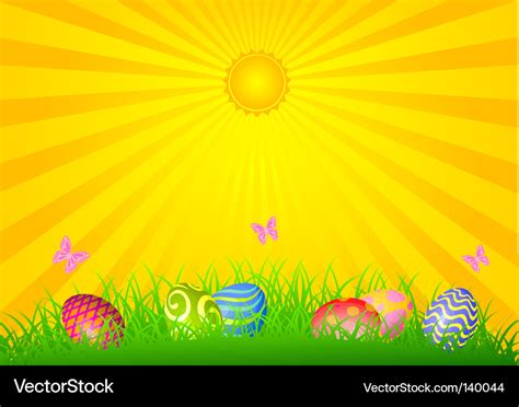 Easter Landscape Royalty Free Vector Image Vectorstock