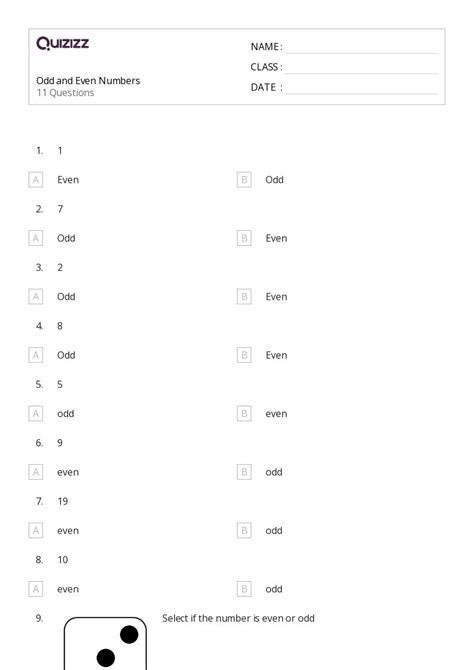 50 Odd And Even Numbers Worksheets On Quizizz Free And Printable