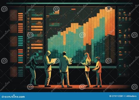 data mining project with team of data scientists analyzing huge