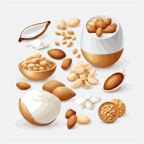 Premium Vector Nuts Vector On White Background