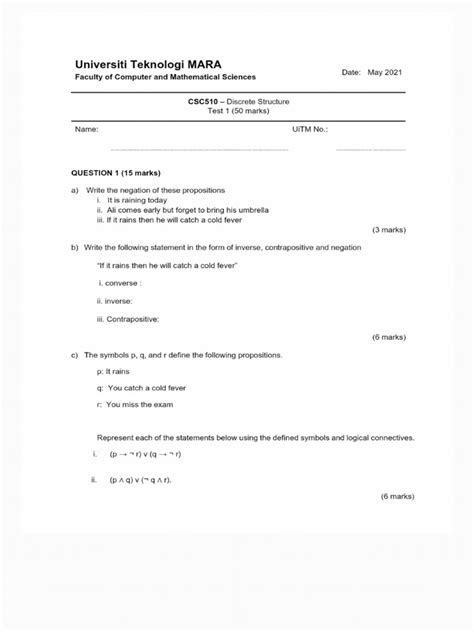 Cs510 Test 1 May 21 Pdf