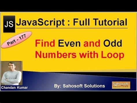 Find Even And Odd Numbers With Loops In JavaScript JavaScript Full Tutorial In Hindi YouTube