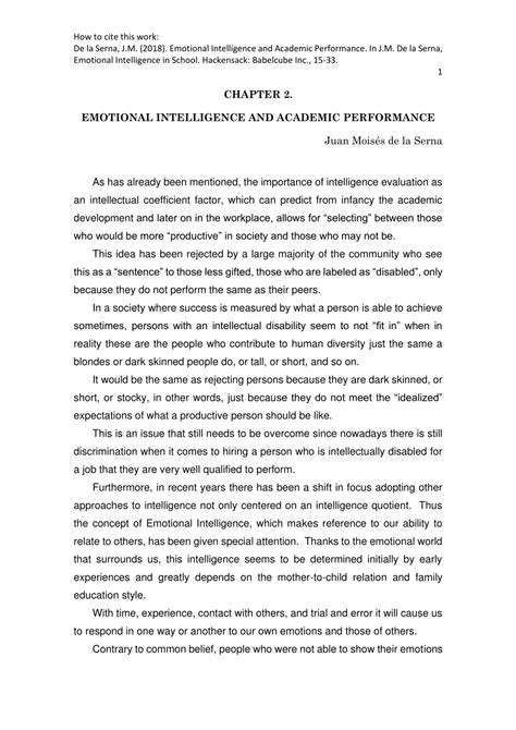 Pdf Emotional Intelligence And Academic Performance