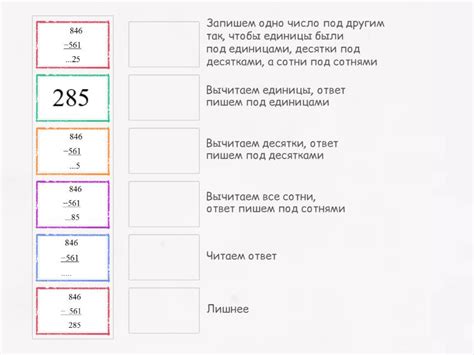 Алгоритмы устных и письменных вычислений Соотнеси пункты алгоритма с его решением Match Up