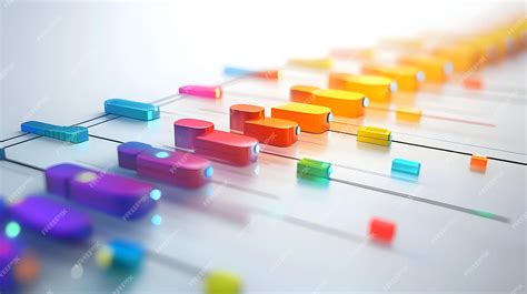 3d Glossy Timeline Interface Representing Project Milestones Concept As