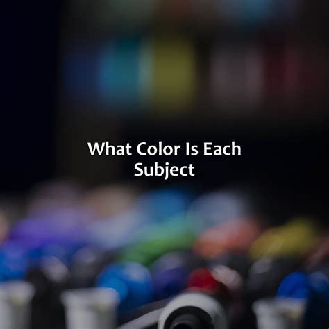 What Color Is Each Subject