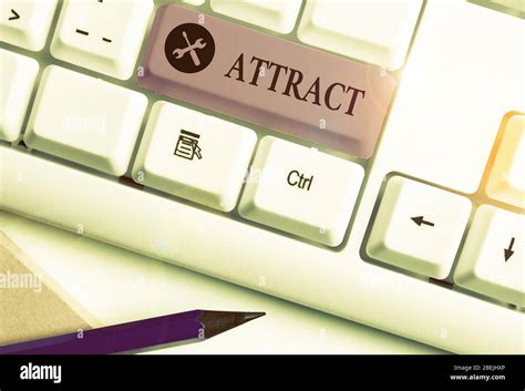 Conceptual Hand Writing Showing Attract Concept Meaning To Draw By A Physical Force Causing Or