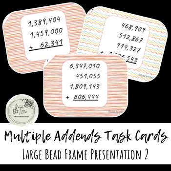 Multiple Addends Task Cards By Michal Ruth Miller TPT