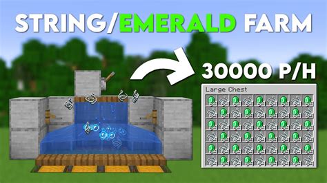 Minecraft Easy Automatic String Emerald Farm 121 Youtube