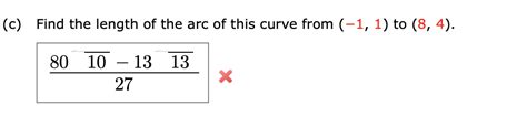 Solved C Find The Length Of The Arc Of This Curve From Chegg