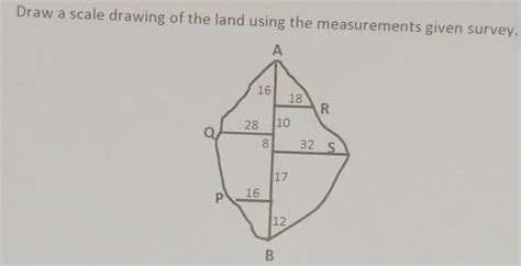 Solved Draw A Scale Drawing Of The Land Using The Measurements Given