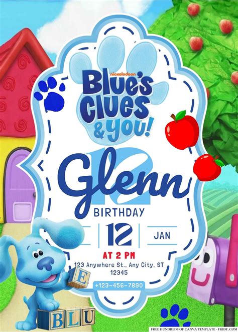Free Editable Blues Clues Birthday Invitations How To Plan A Blues