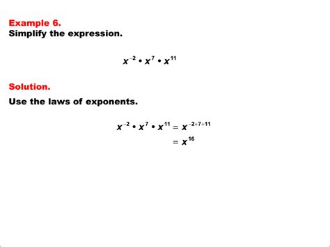 Math Example Exponential Concepts Laws Of Exponents Example 6
