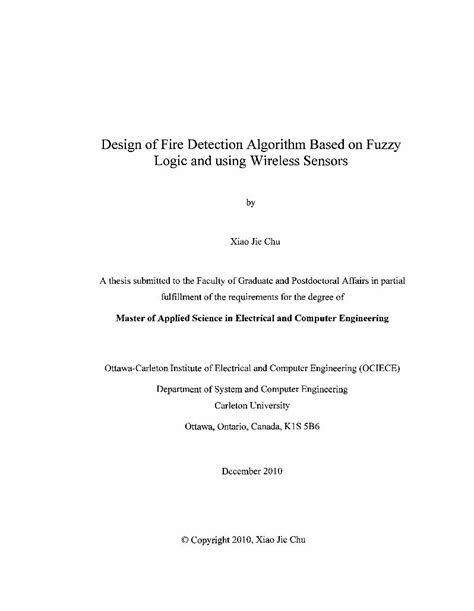 pdf design of fire detection algorithm based on fuzzy logic · the