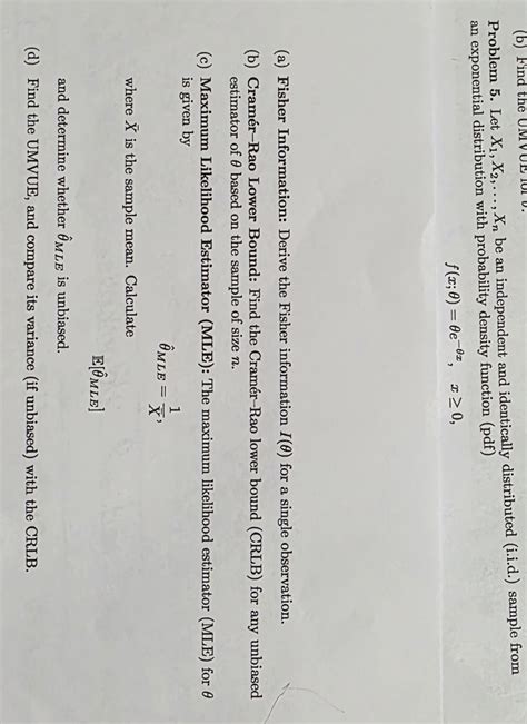 Solved Problem 5 ﻿let X1 X2 Dots Xn ﻿be An Independent And