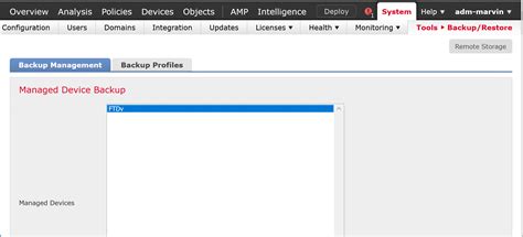 Solved Fmc Managed Device Backup List Empty Cisco Community