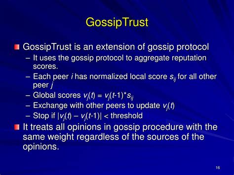 Ppt Gossiptrust For Fast Reputation Aggregation In Peer To Peer