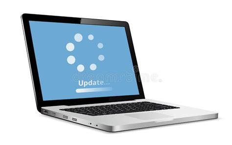 System Software Update Concept Loading Process On Laptop Screen Stock