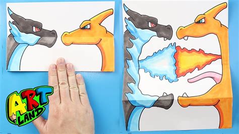 How To Draw Charizard Vs Mega Charizard X Surprise Fold YouTube