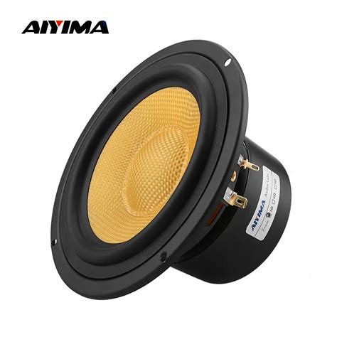 대박소식 Aiyima 525 인치 오디오 스피커 4 8 Ohm 100w 중저음 스피커 컬럼 우퍼 유리섬유 콘 홈 시어터 책장