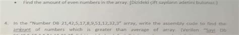 Solved Find The Amount Of Even Sumbers In The Array Chegg Com