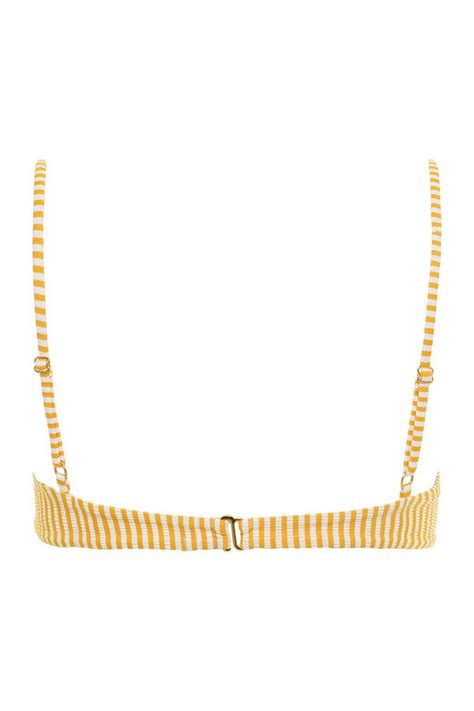 Canary Stripe Lucy Bikini Top