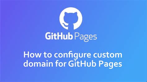 How To Add A Custom Domain To A Github Pages Website Youtube