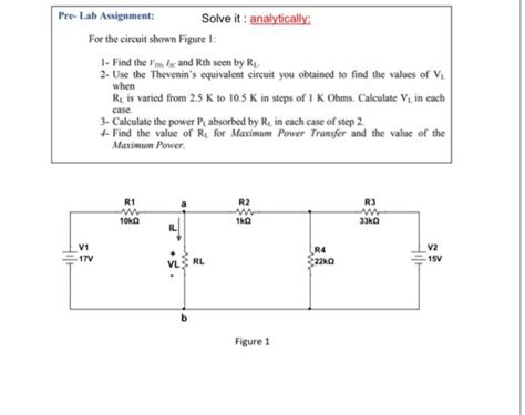 solved pre lab assignment solve it analytically for the