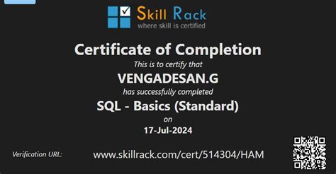 Vengadesan G On Linkedin Sql Databases Learningjourney Skillrack