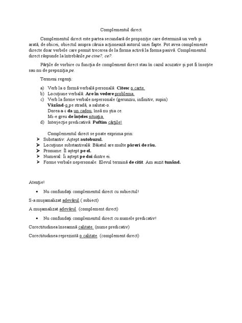 Complementul Direct Pdf