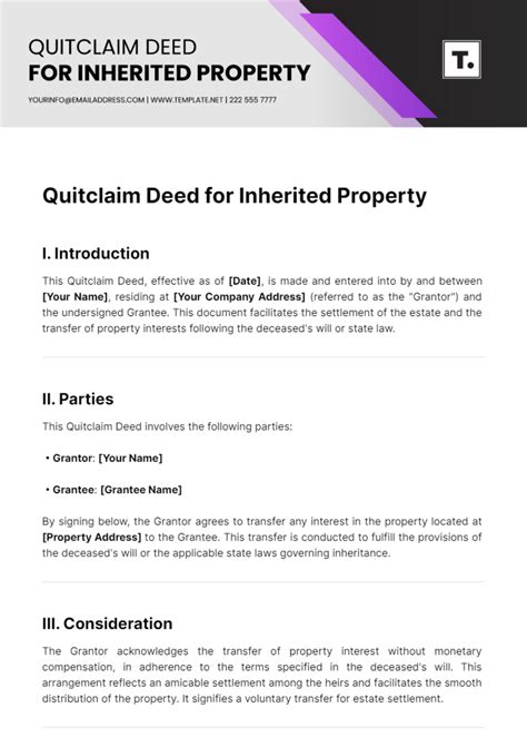 Quitclaim Deed For Inherited Property Template Edit Online And Download