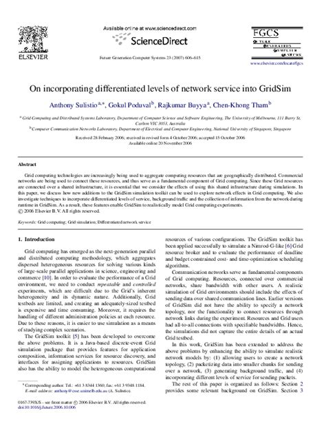 Pdf On Incorporating Differentiated Levels Of Network Service Into