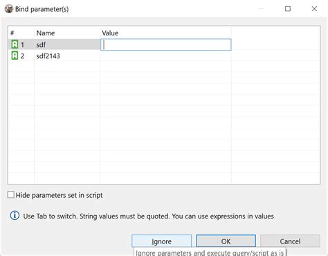 Variables Binding Disable For A Particular Script Query Issue 6523 Dbeaver Dbeaver GitHub