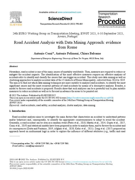 Road Accident Analysis With Data Mining Pdf Applied Mathematics