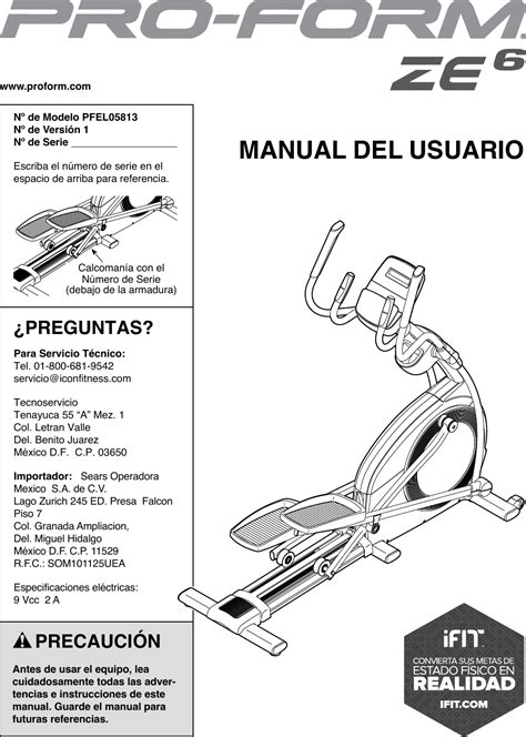 Proform Pfel058131 Ze 6 Elliptical Users Manual
