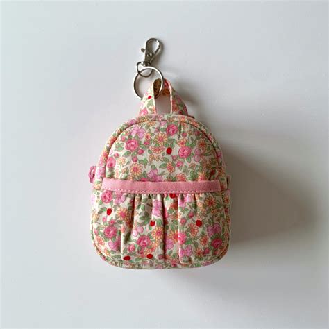 Floral Mini Cute Backpack Keychain Keychain Pouch Keyring Coin Purse
