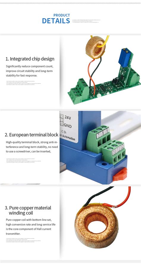 hall effect ac current sensor 4 20ma output dc leakage current