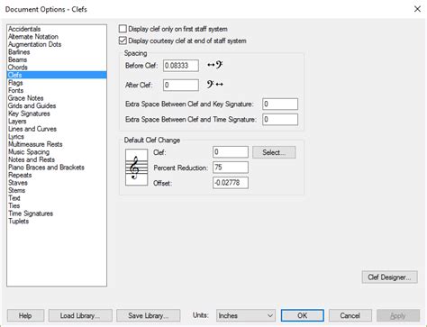 Document Options Dialog Box
