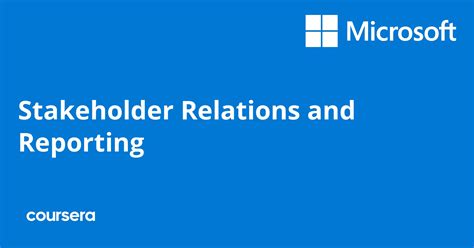 Stakeholder Relations And Reporting Coursera
