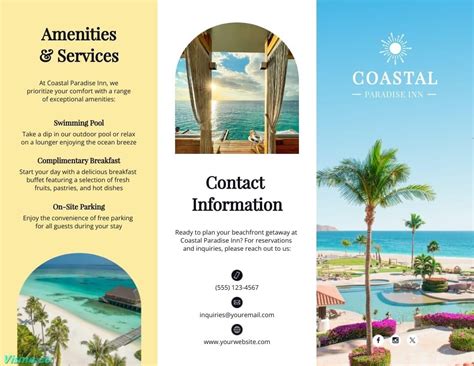 Beach Resort Brochure Template Visme Beach Travel Brochure Vacation