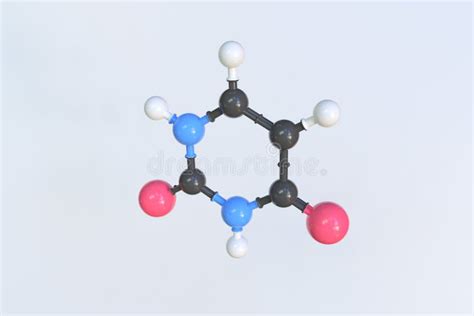 Molecule Of Uracil Isolated Molecular Model 3d Rendering Stock Illustration Illustration Of