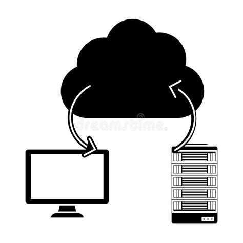 Database Hosting And Tuning Connecting Image Stock Illustration Illustration Of Line Flat