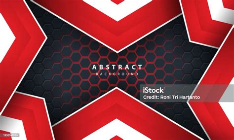 빨간색과 흰색 프레임 모양3d 추상적 빨간색 빛 육각형 배경 0명에 대한 스톡 벡터 아트 및 기타 이미지 0명 3차원 형태 가리기 Istock