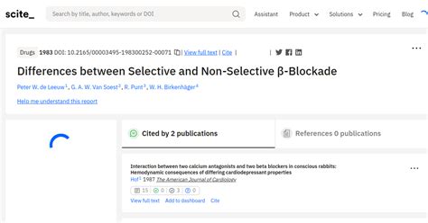 Differences Between Selective And Non Selective β Blockade Scite Report