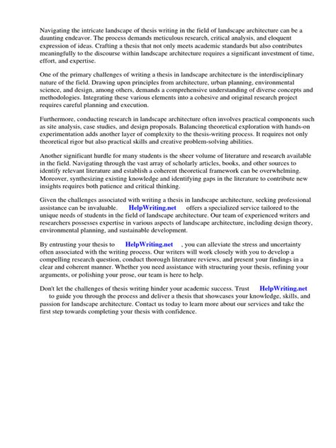 Thesis Topic Landscape Architecture Pdf Thesis Theory