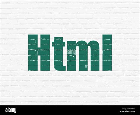 Programming Concept Html On Wall Background Stock Photo Alamy
