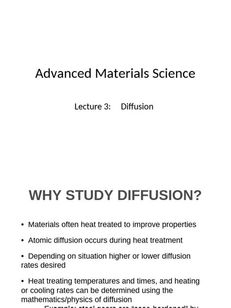 Advanced Materials Lecture 3 2020 | PDF | Diffusion | Solid