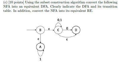 Solved C 10 Points Using The Subset Construction