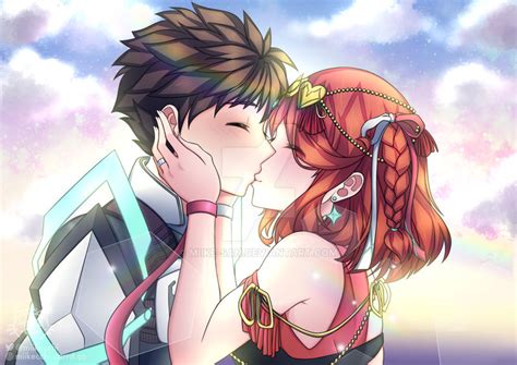 Aegis Girls and Rex: Pyra Version (Kiss) by Miike-san on DeviantArt
