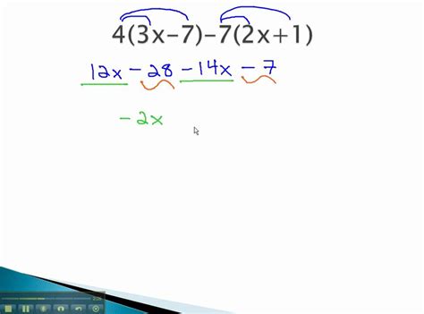 Simplify Algebraic Expressions Distribute And Combine YouTube